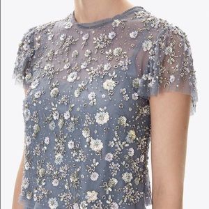 Needle & Thread | Tops | Nwt Needle Thread Blue Embellished Top | Poshmark